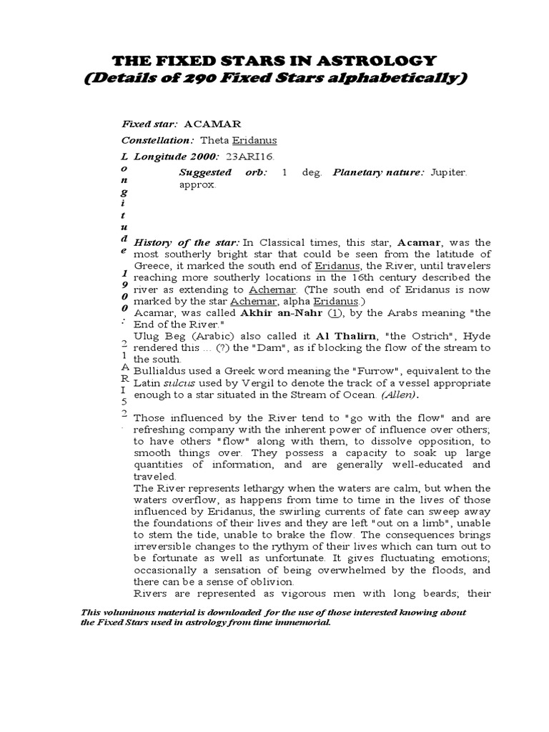 The 290 Fixed Stars PDF | PDF | Stars | Astronomy