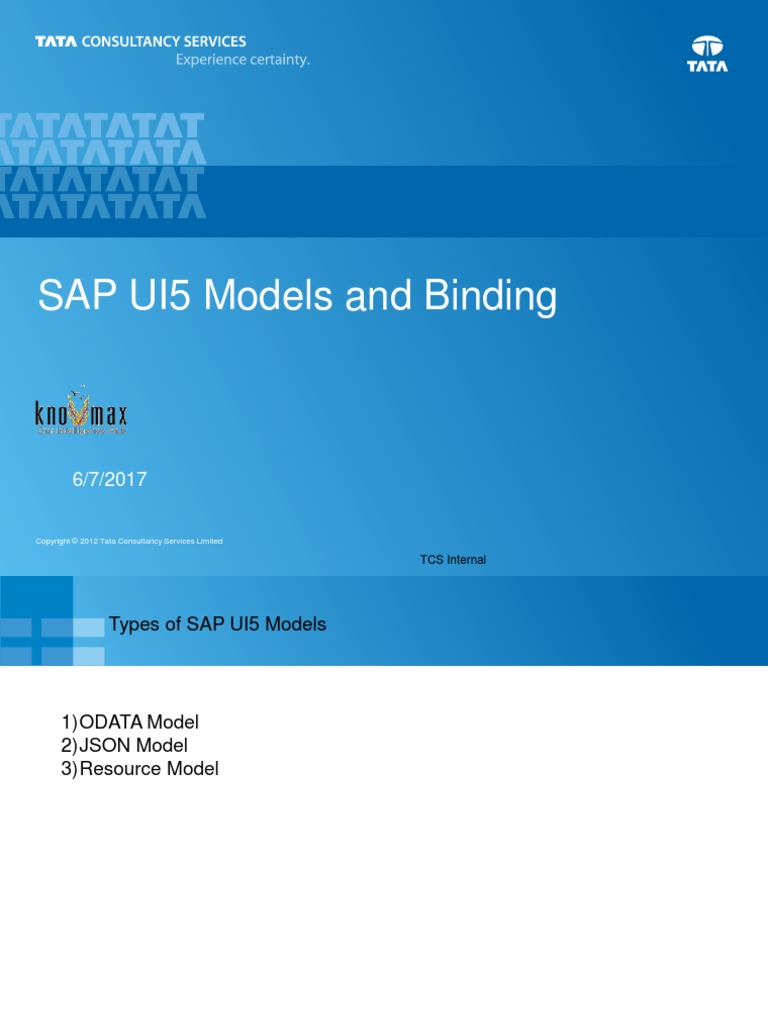 SAP UI5 Models and Binding: TCS Internal | PDF | Constructor (Object Oriented Programming ...