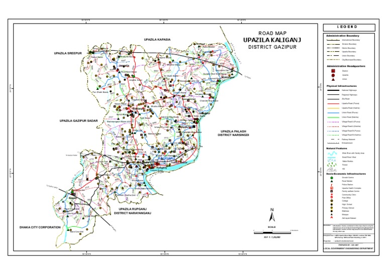 Road Map of Upazila Kaliganj, District Gazipur | PDF