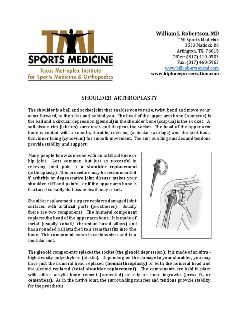 National Hospital (Shoulder-Arthroplasty Rehab-Protocol) | PDF ...