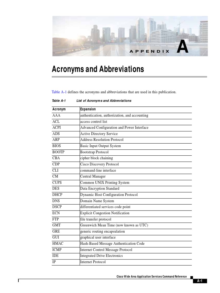 Acronyms and Abbreviations: Table A-1 | PDF | File Transfer Protocol ...