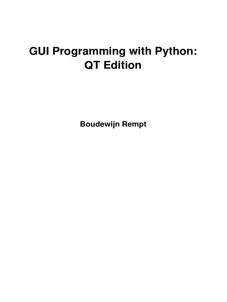 Gui Programming With Python Qt Edition Download Free Pdf String