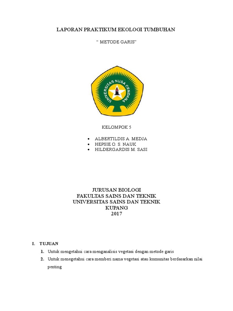 Laporan Praktikum Ekologi Tumbuhan Kel 5 Metode Garis | PDF