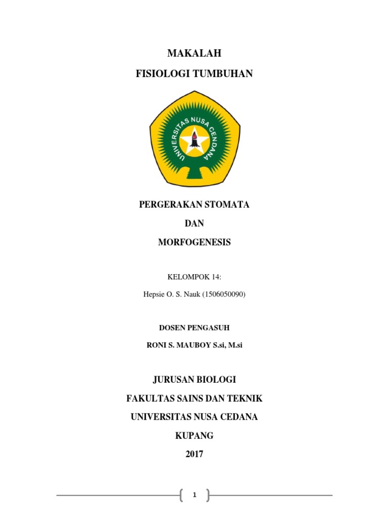 Morfogenesis dan Pergerakan Stomata | PDF | Sains & Matematika