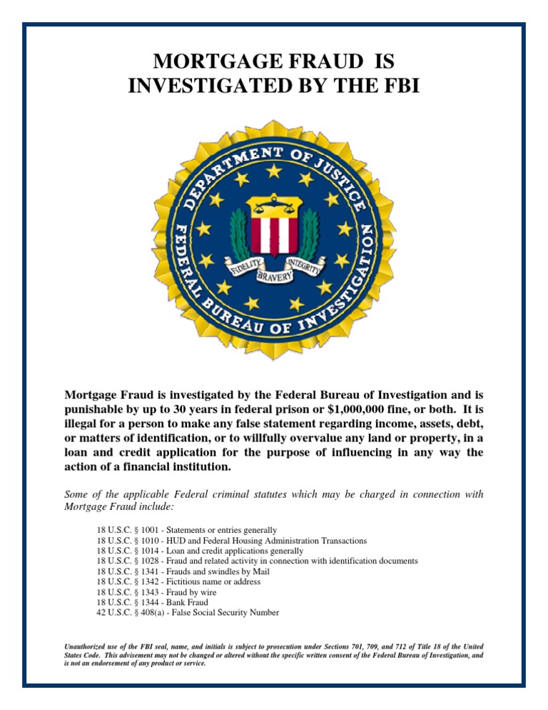 FBI Mortgage Fraud Investigation Guide | PDF | Mortgage Fraud | Fraud