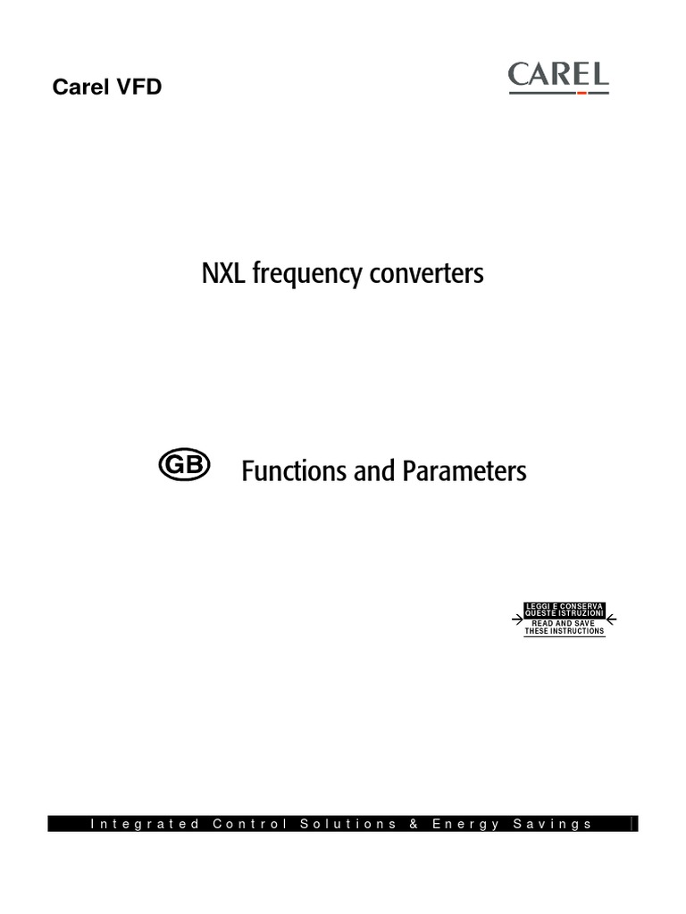 Carel VFD | PDF | Electric Motor | Parameter (Computer Programming) Carel VFD | PDF | Electric Motor | Parameter (Computer Programming)