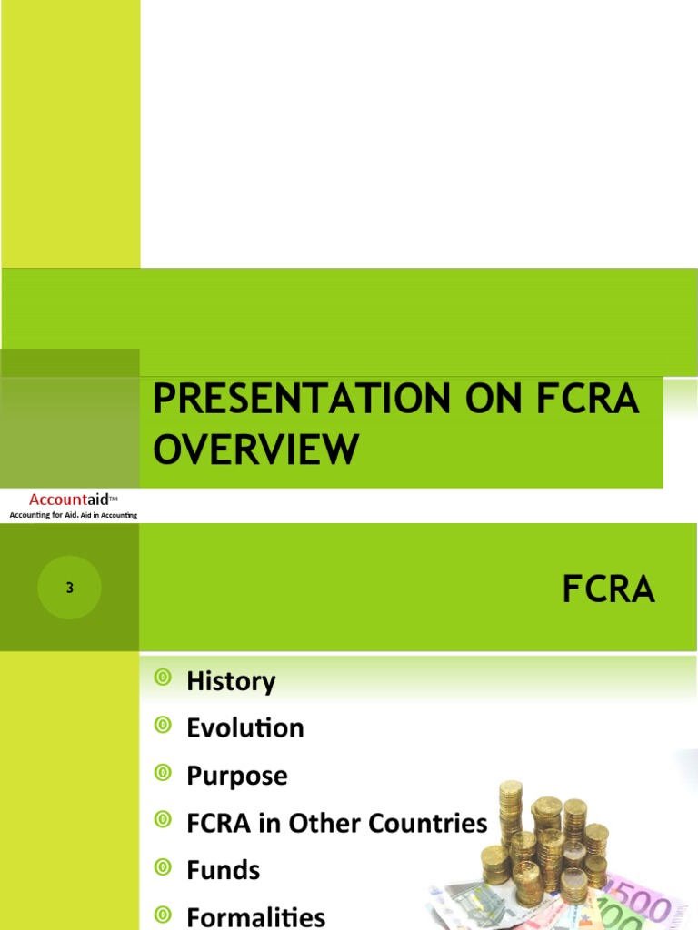 Presentation On FCRA Overview | PDF | Aids | Corporations