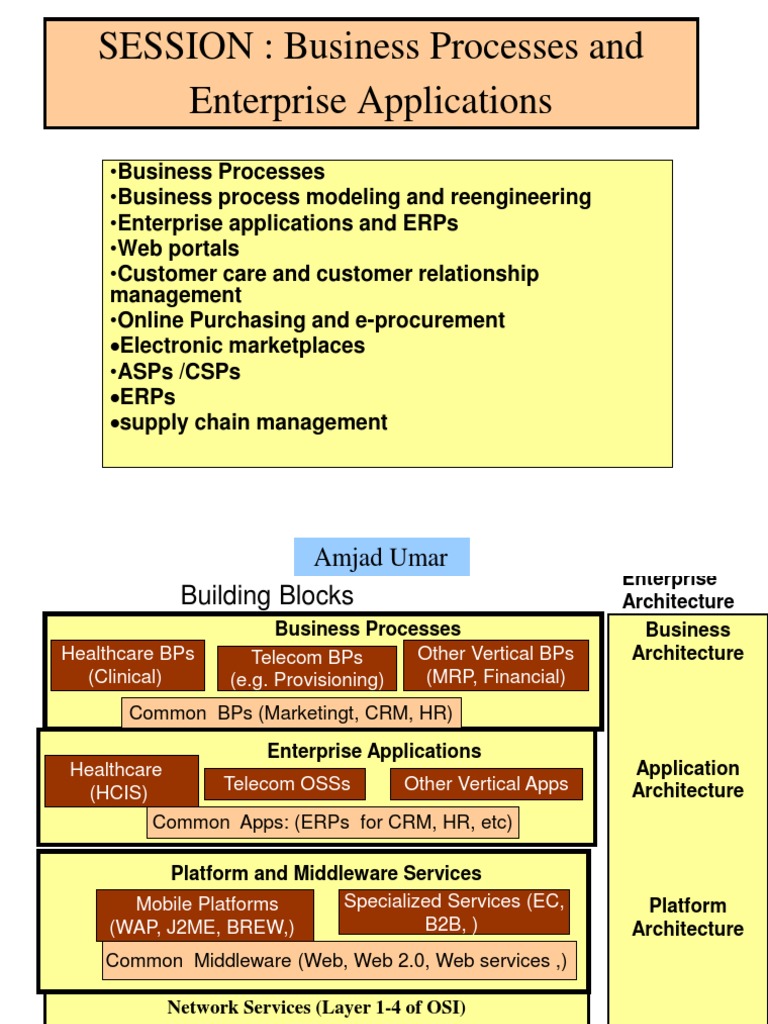 SESSION: Business Processes and Enterprise Applications: Amjad Umar ...