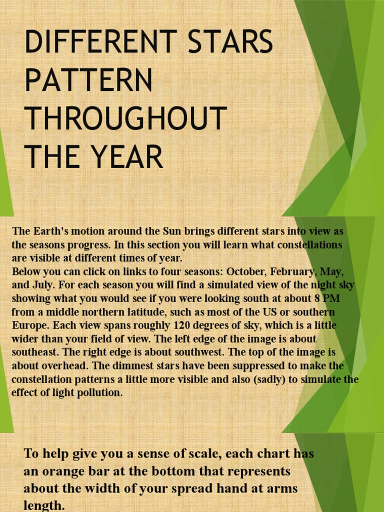 Different Stars Pattern Throughout The Year | PDF