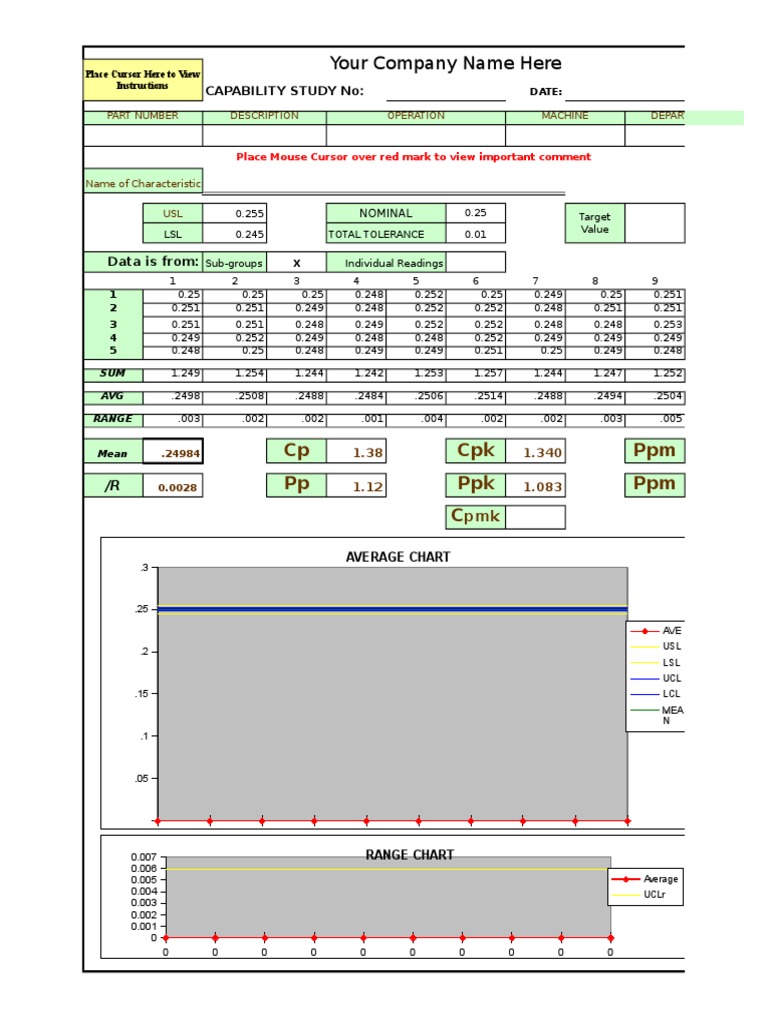 Capability Index Calculator | PDF | Standard Deviation | Statistical Analysis