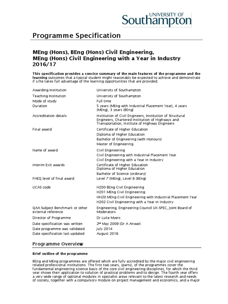 MEng/BEng Civil Engineering Degrees | PDF | Engineering | Educational ...