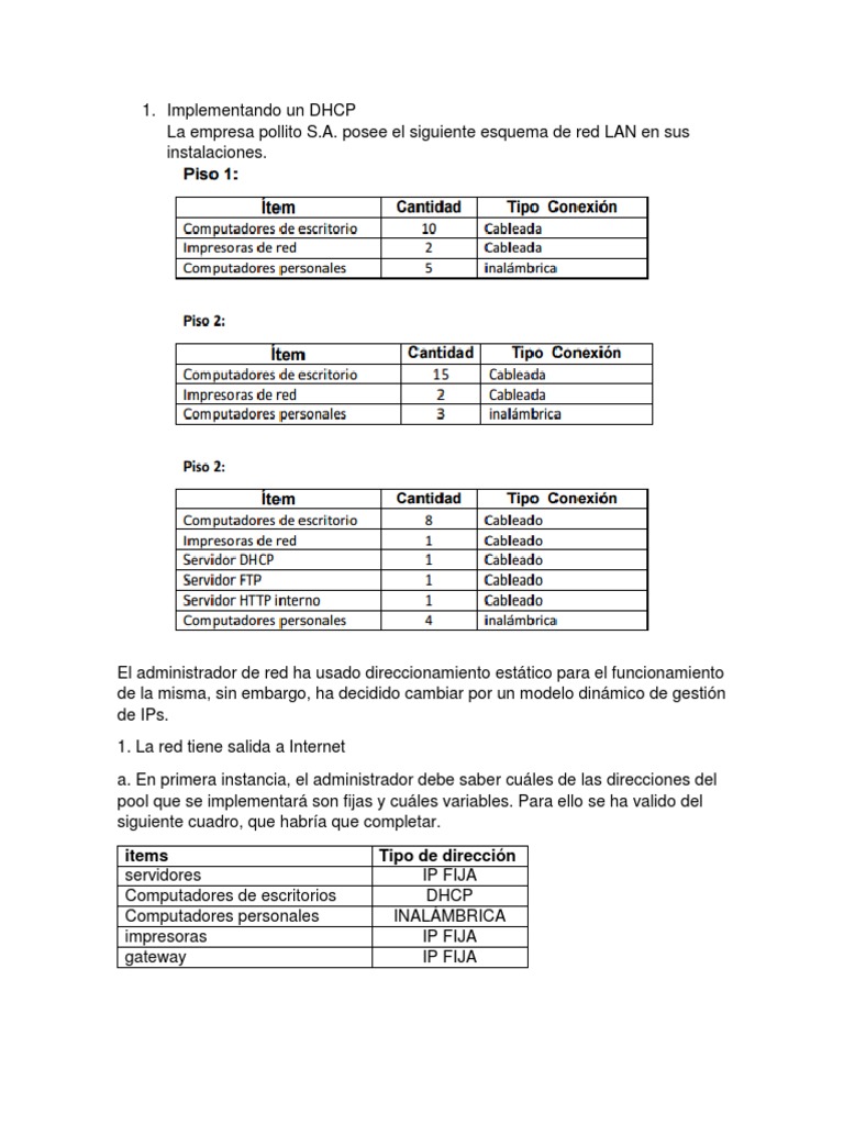 Implementando Un DHCP | PDF | Dirección IP | Red de computadoras