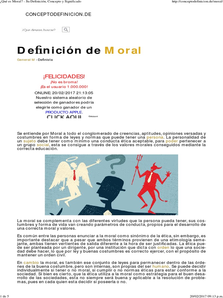 ¿Qué Es Moral - Su Definición, Concepto y Significado | PDF | Moralidad ...
