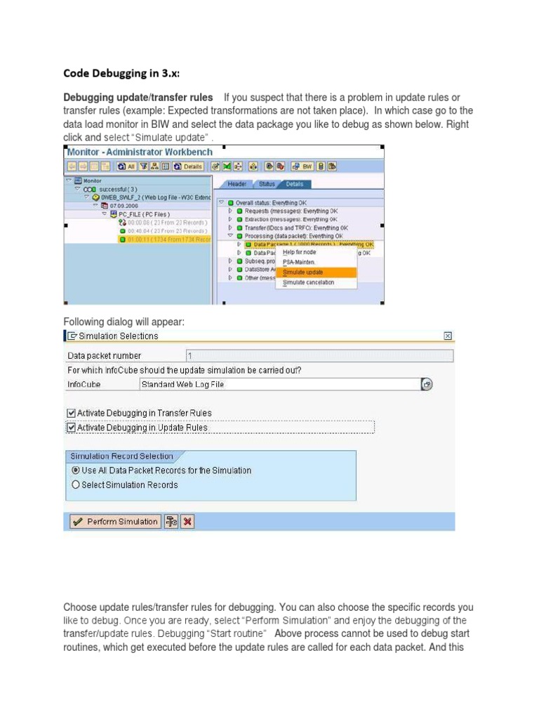 Code Debugging in 3.x:: Debugging Update/transfer Rules If You Suspect ...