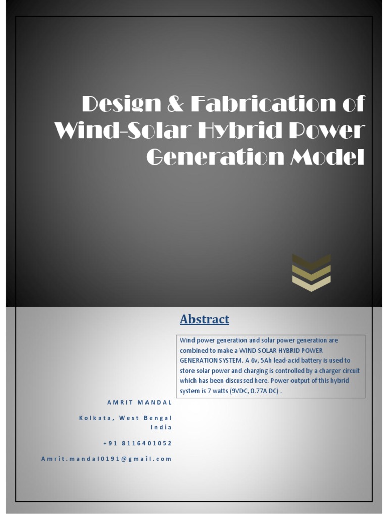 Wind - Solar Hybrid Power Generation Mode PDF | PDF | Wind Turbine ...