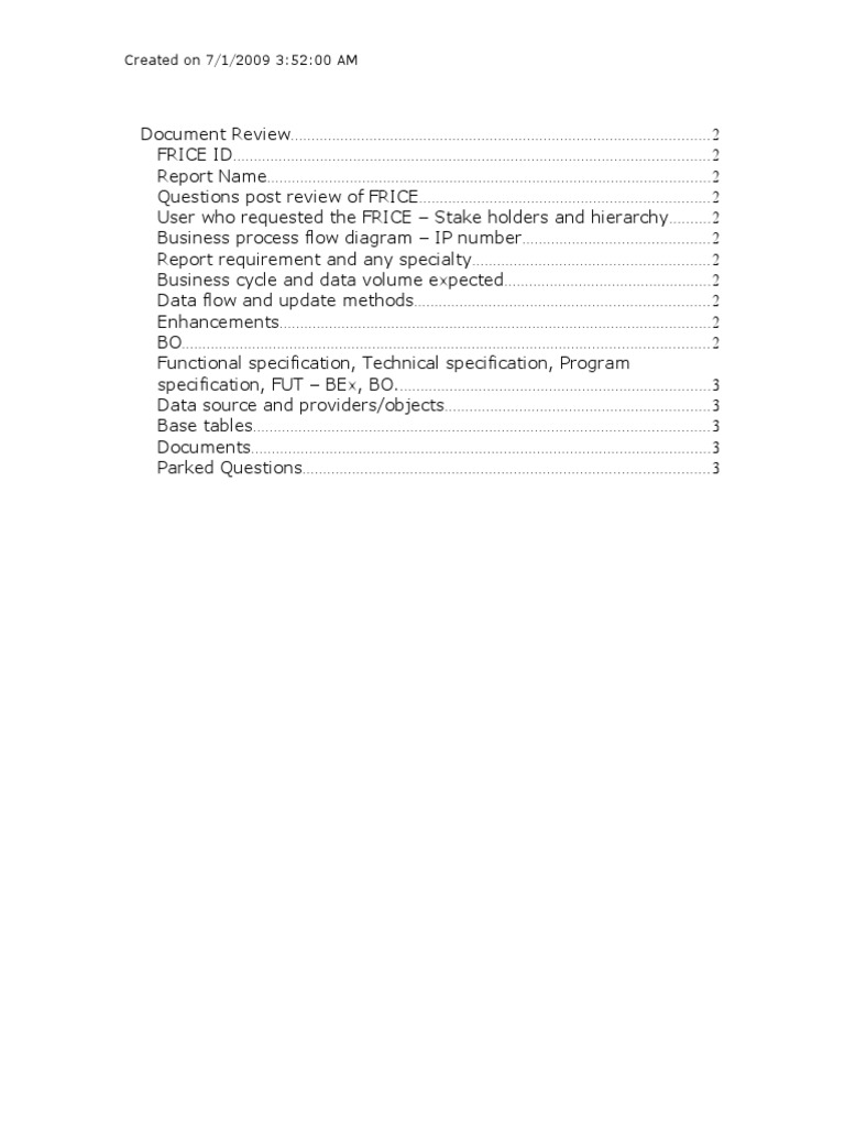 Created On 7/1/2009 3:52:00 AM | PDF | Specification (Technical ...