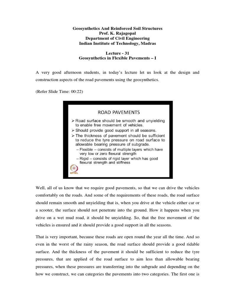 Lec 31 | PDF | Road Surface | Bearing (Mechanical)