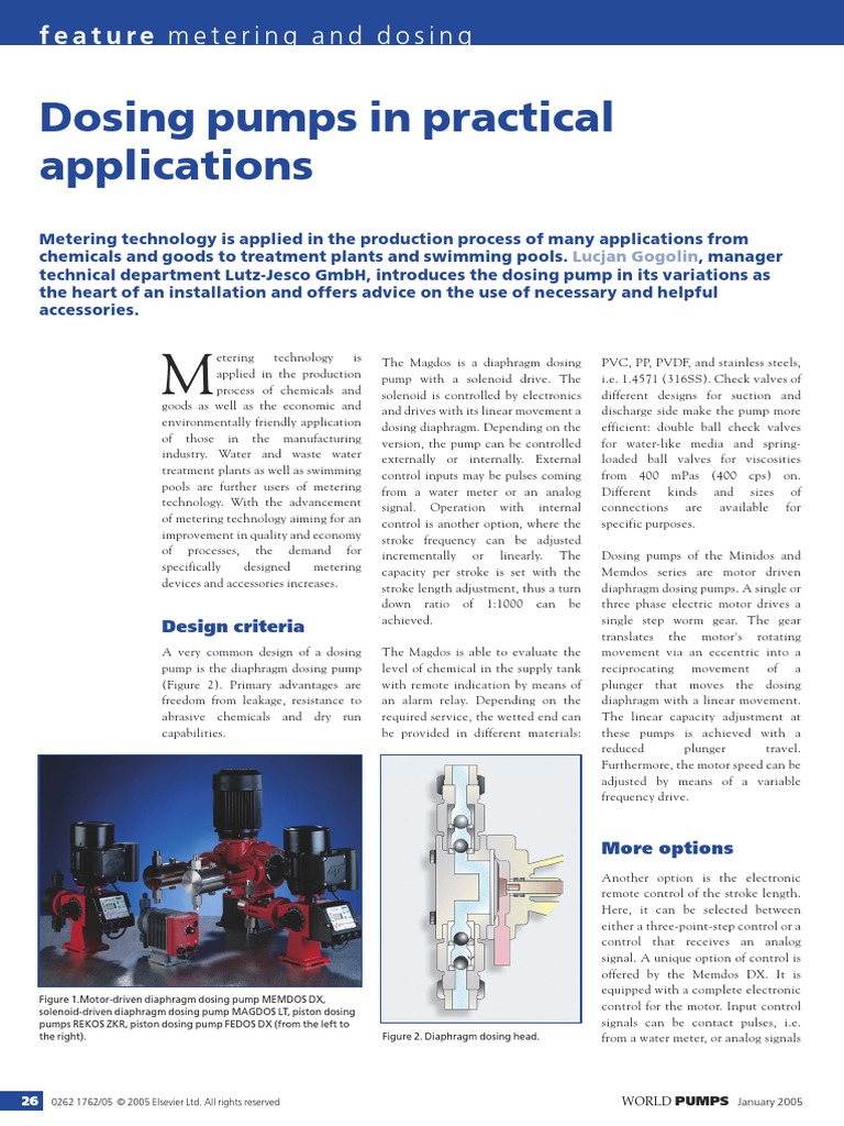 Dosing Pumps in Practical Applications | Pump | Valve