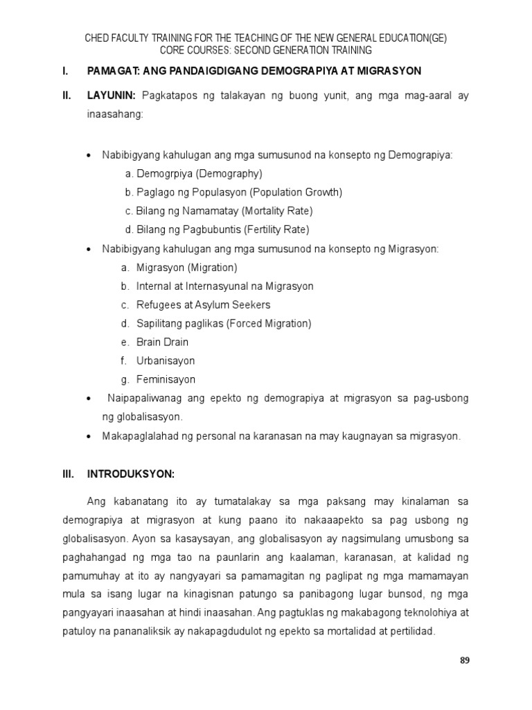 13pandaigdigang Demograpiya at Migrasyon | PDF