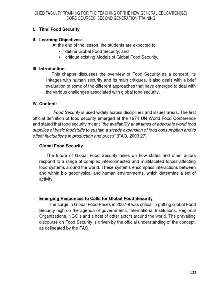 13food Security (123 124) | PDF | Food Security | Food And Agriculture ...