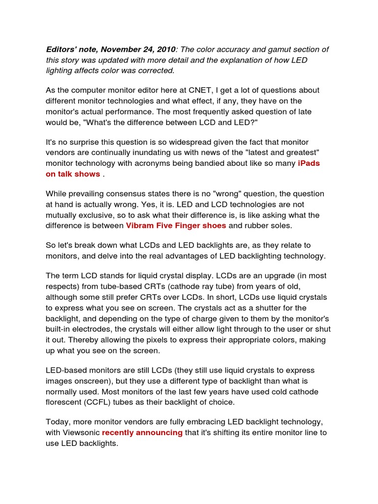 LCD Led Wled | PDF | Backlight | Liquid Crystal Display