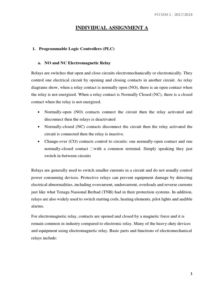PCI - Individual Assignment | PDF | Programmable Logic Controller | Relay