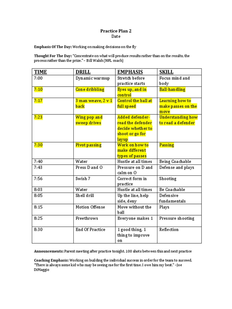 Practiceplan Example Biomech2 | PDF | Ball Games | Sports