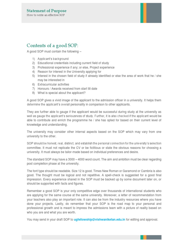 SOP Format | PDF | University And College Admission | Cognitive Science