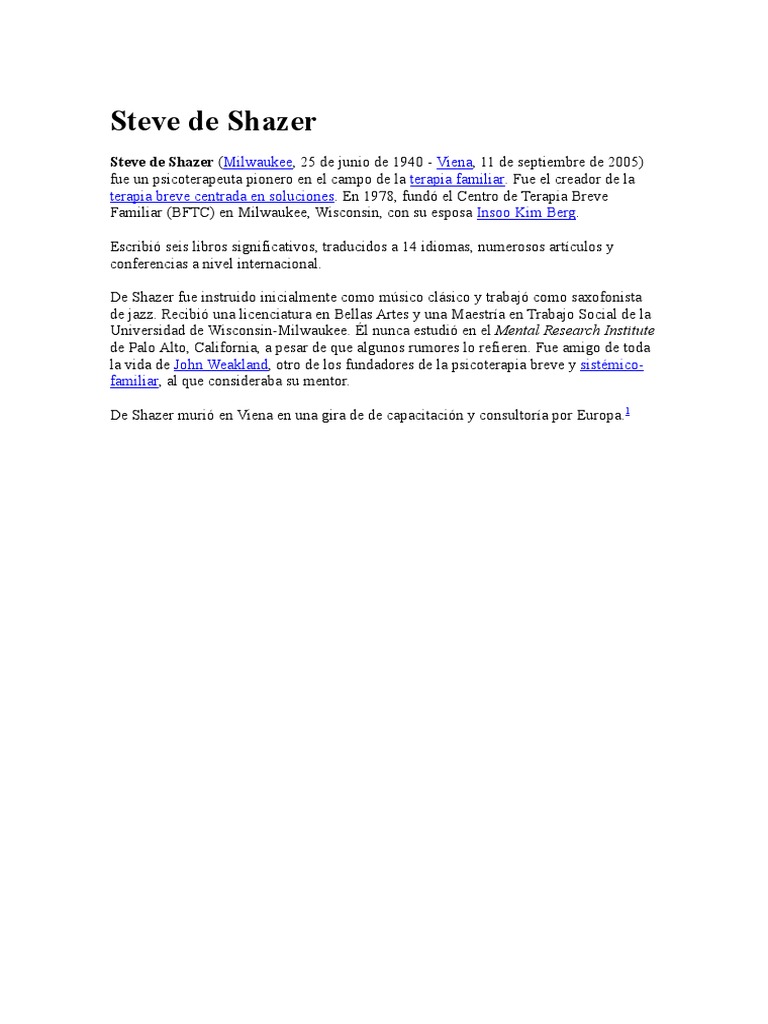 Steve de Shazer | PDF