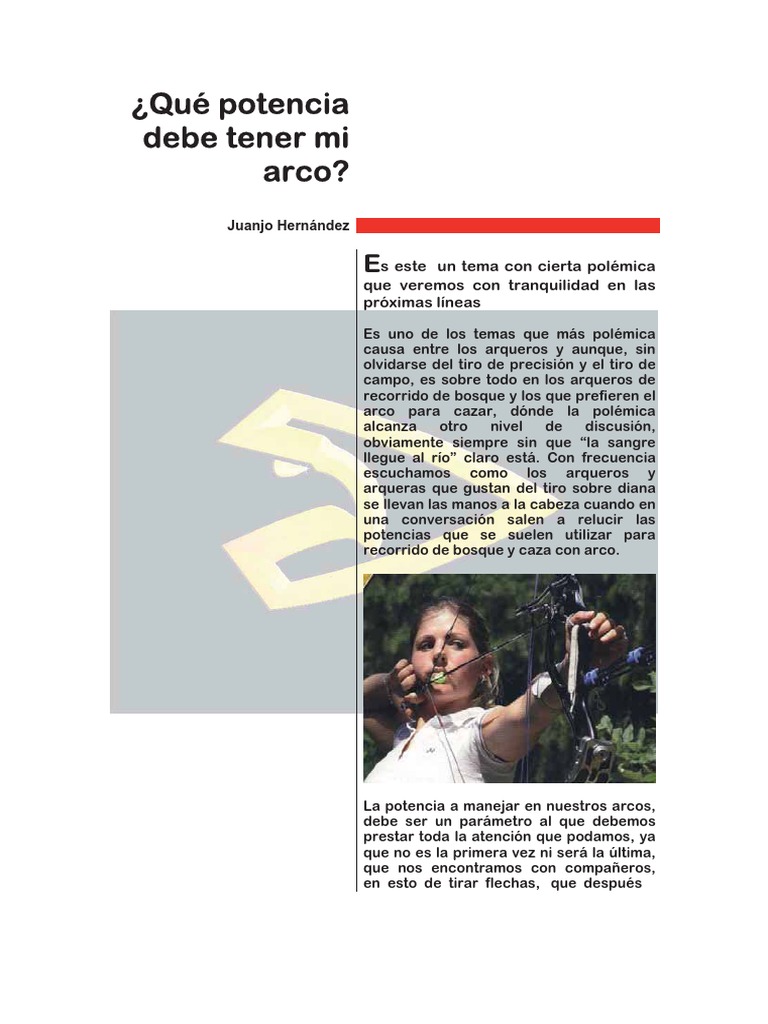 Que Potencia Debe Tener Mi Arco PDF | PDF | Tiro al arco | Deportes
