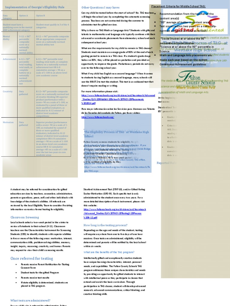 Brochure For Eligibility 2 | PDF | Intellectual Giftedness | Gifted ...