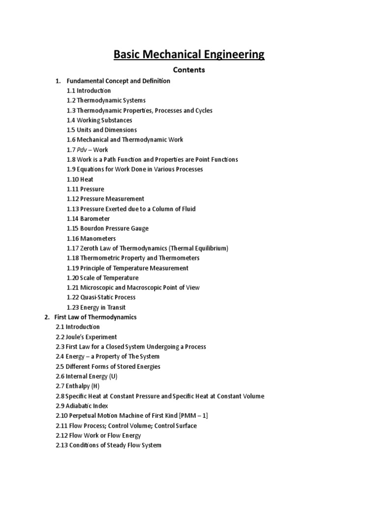 Basic Mechanical Engineering | PDF | Gas Compressor | Thermodynamics