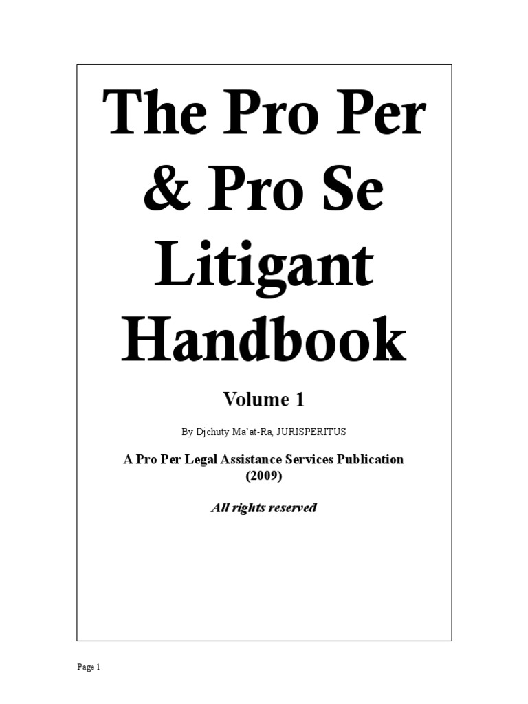 Proper Prose | PDF | Pro Se Legal Representation In The United States ...