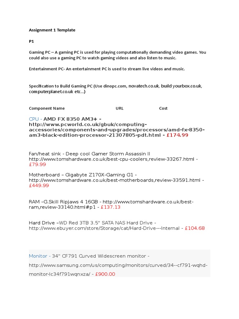 Assignment 1 | PDF | Personal Computers | Central Processing Unit