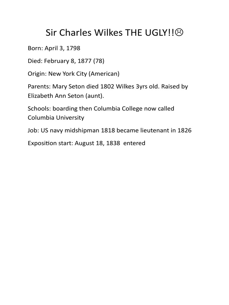 Charles Wilkes | PDF