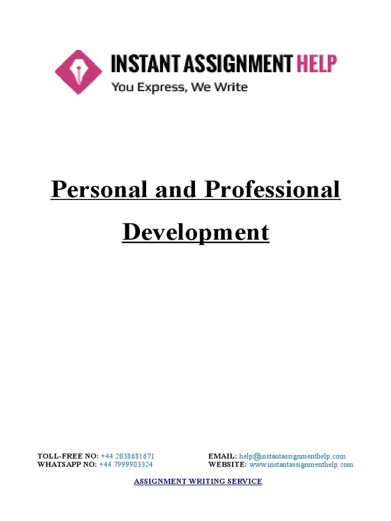 Assignment Sample: Personal and Professional Development | PDF | Goal ...