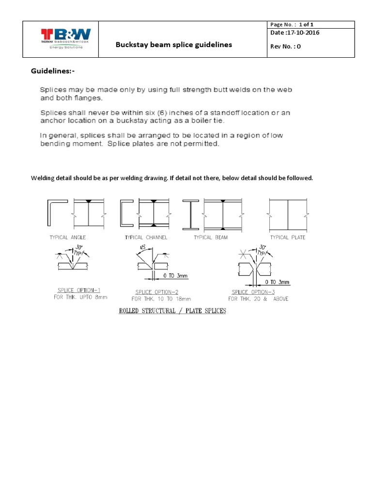 Guidelines for Welding Buckstay Beam Splices: Ensuring Structural ...