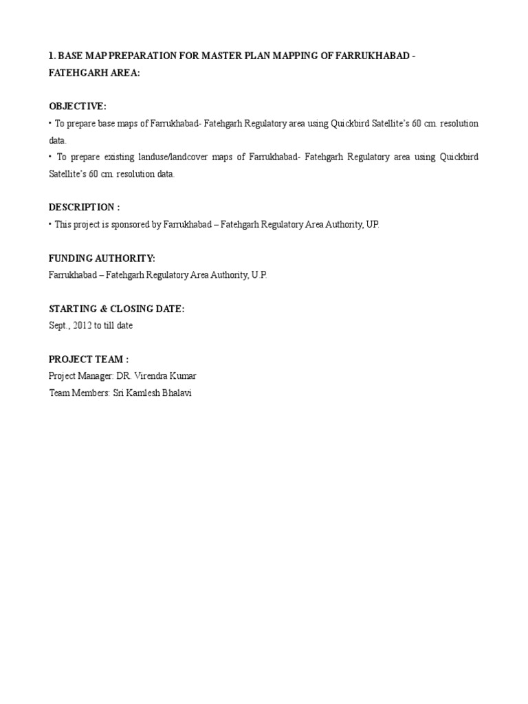Base Map Preparation For Master Plan Mapping of Farrukhabad - Fatehgarh ...
