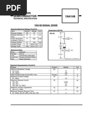 4148 Diode Datasheet