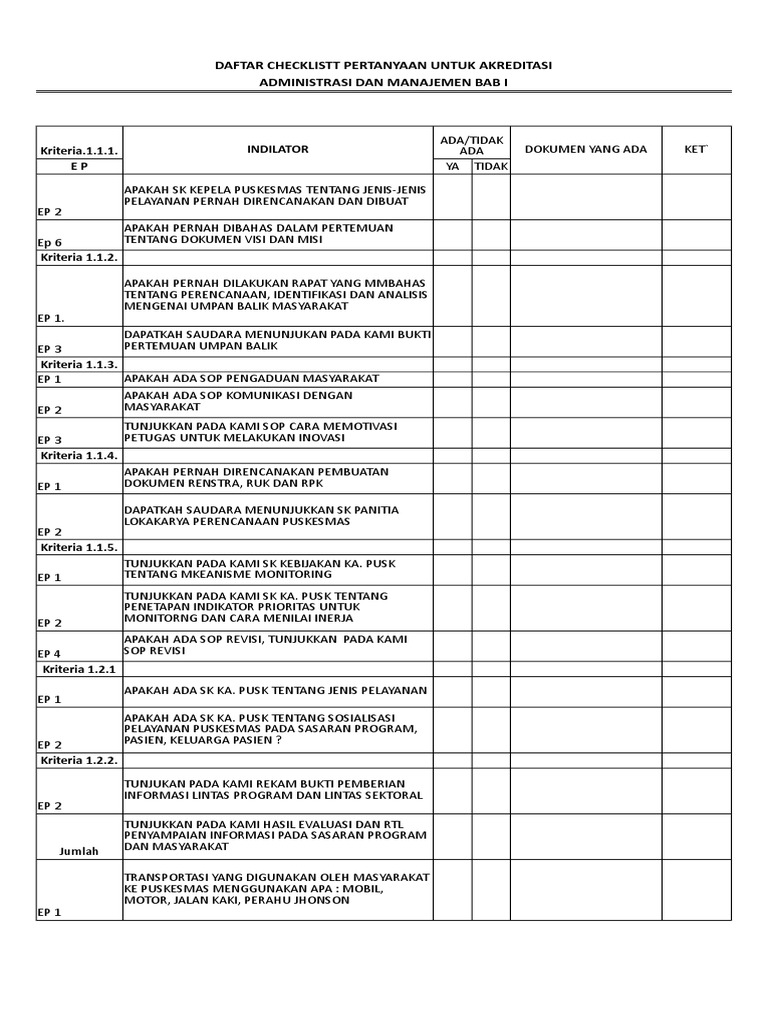 Checklist Admen Bab I, II Dan III Oke Untuk Kadinkes | PDF | Bisnis