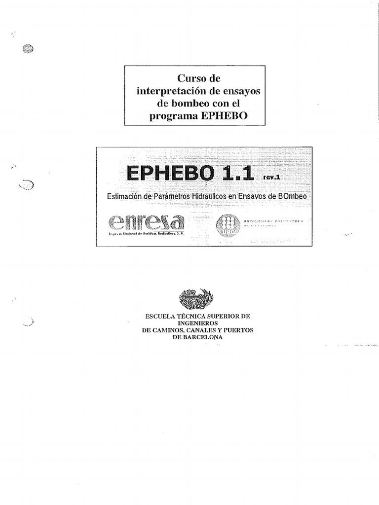 Manual de Programa Ephebo - Hidrogeologia | PDF