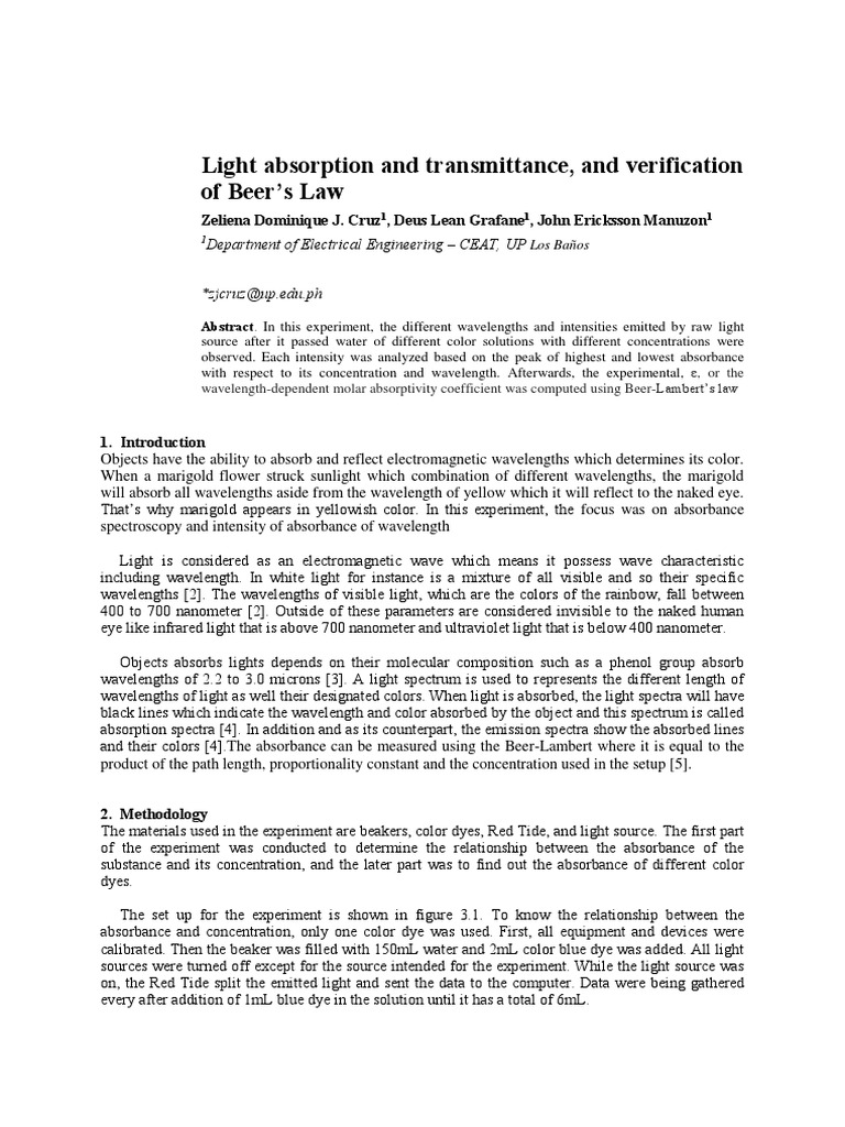 Exer 3 | PDF | Absorbance | Color