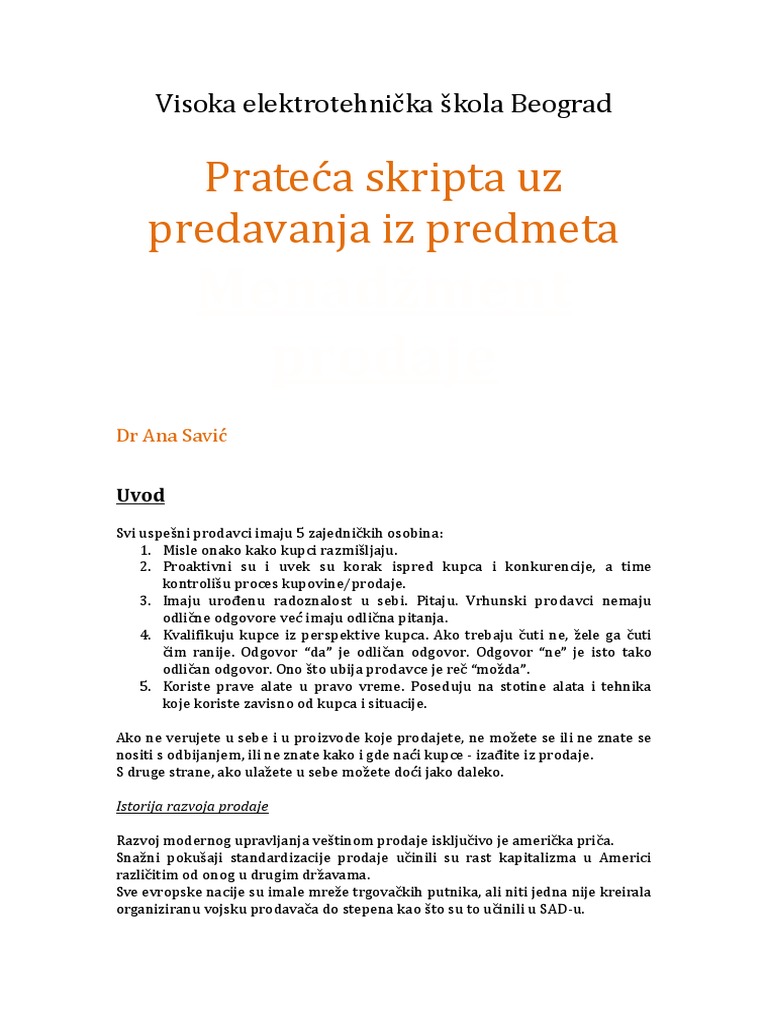 Skripta Za Pripremu Ispita | PDF