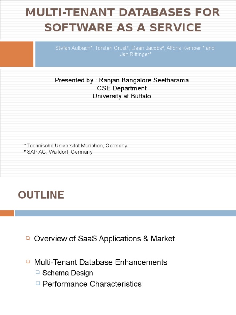 Multi-Tenant Databases For Software As A Service | PDF | Databases ...