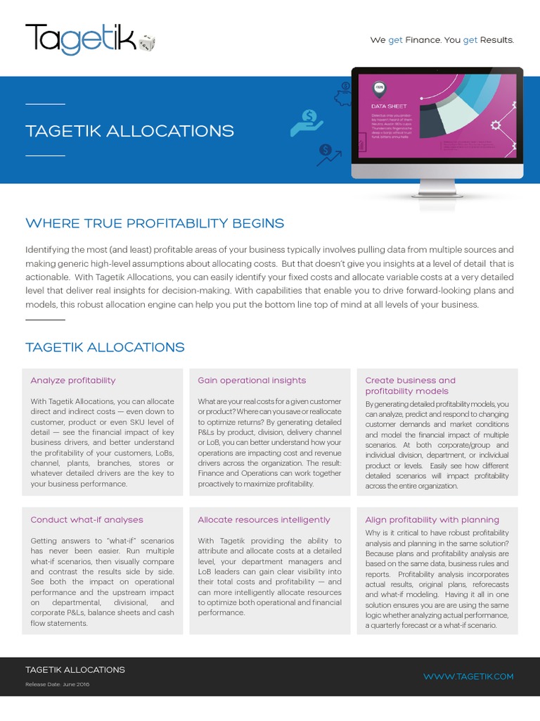 Tagetik Allocations: Where True Profitability Begins | PDF | Profit ...