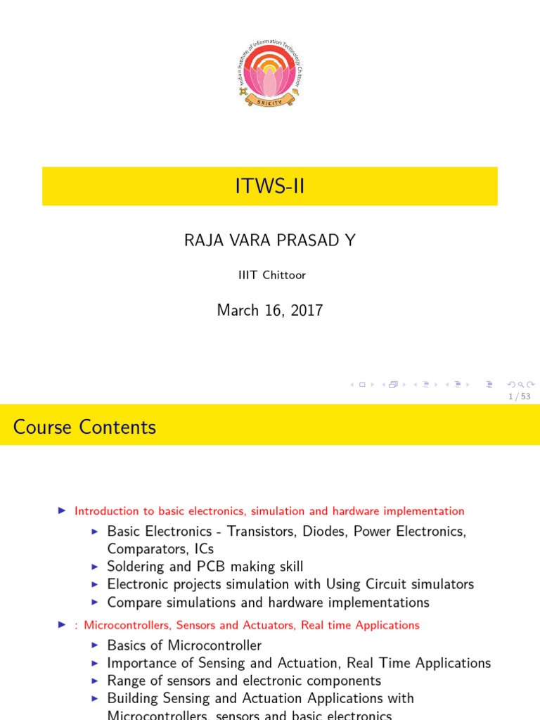 Itws-Ii: Raja Vara Prasad Y | PDF | Microcontroller | Central Processing Unit