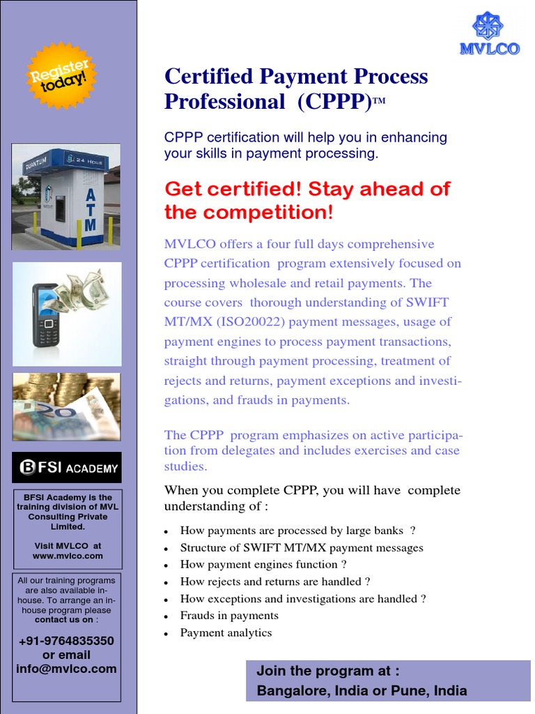 CPPP Certification for Payment Processing | PDF | Payment System | Payments