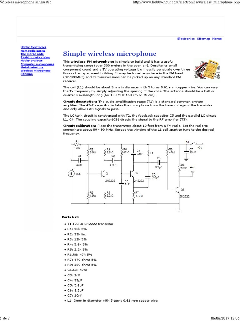 Simple Wireless Microphone | PDF | Microphone | Amplifier