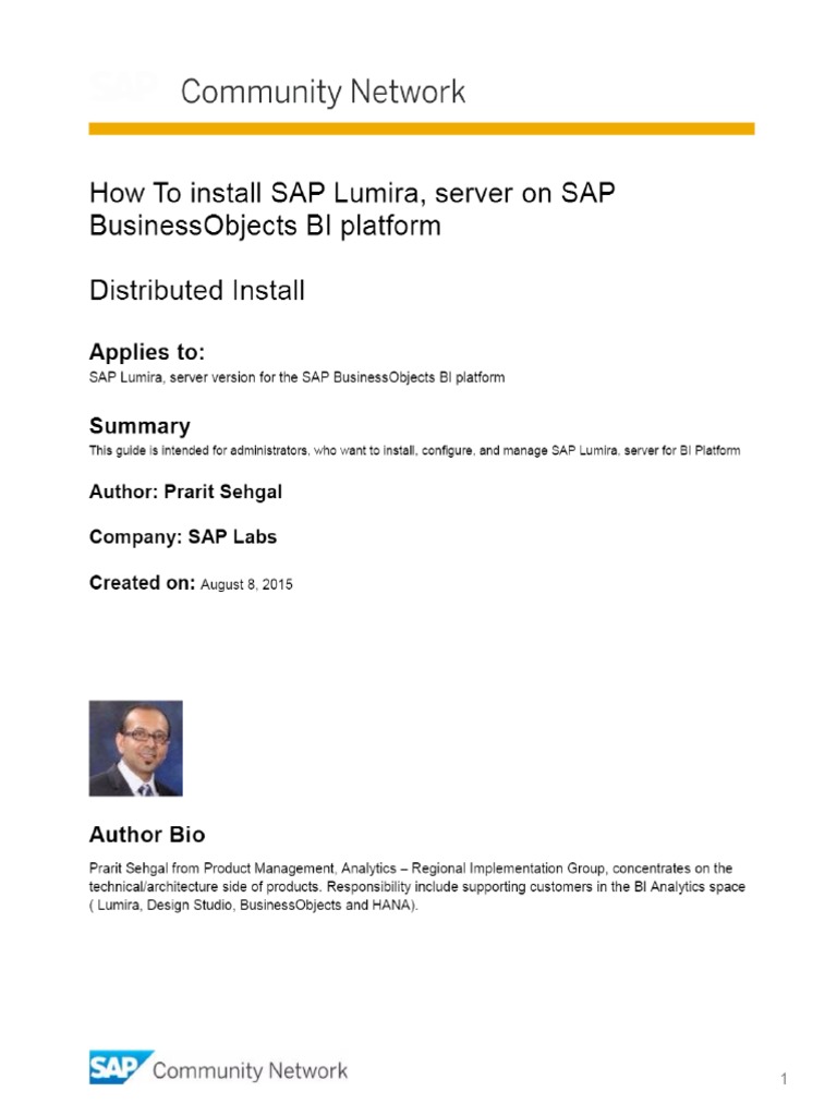Install SAP Lumira, Server On SAP BusinessObjects | PDF | Sap Se ...