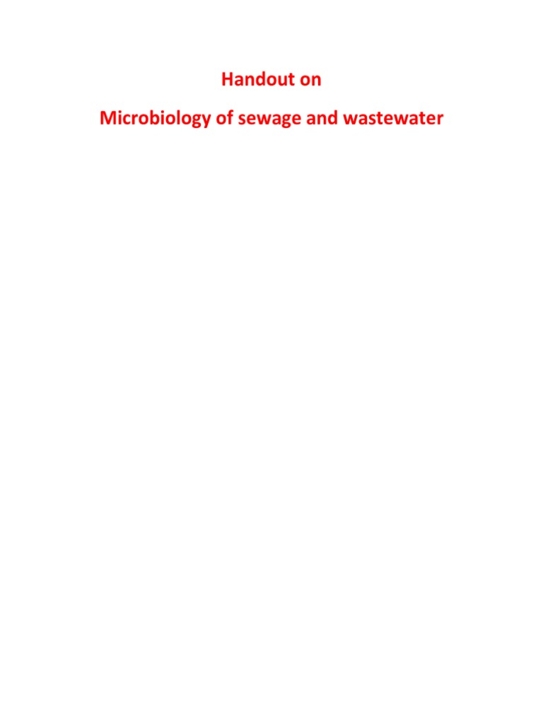 Microbiology of Sewage and Wastewater | PDF | Microbiology | Microorganism